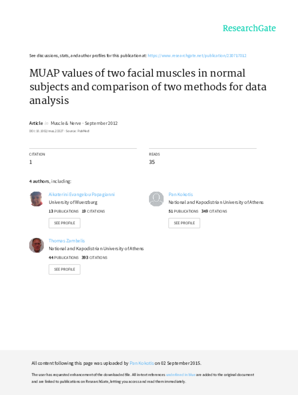 (PDF) MUAP values of two facial muscles in normal subjects and ...