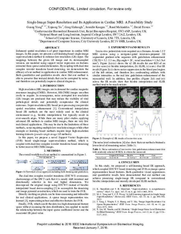 (PDF) Single-Image Super-Resolution and Its Application in Cardiac MRI: A Feasibility Study