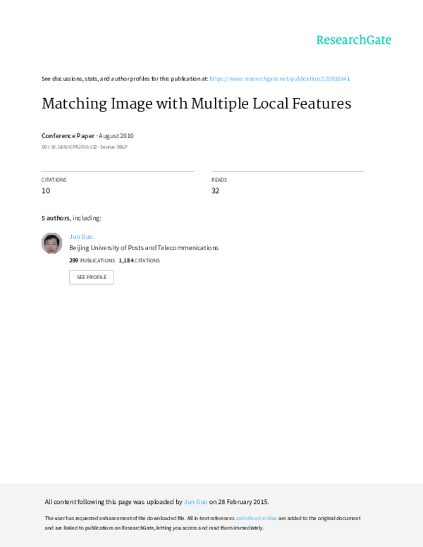(PDF) Matching Image with Multiple Local Features