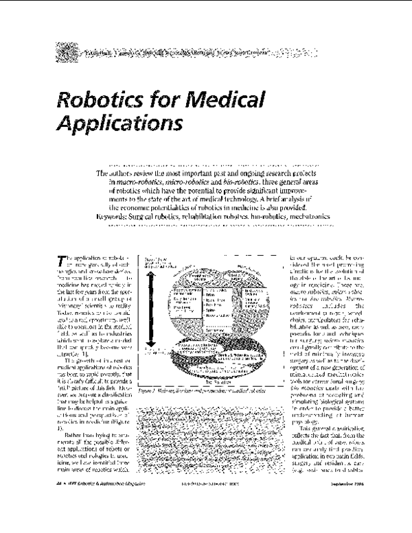 (PDF) Robotics for medical applications