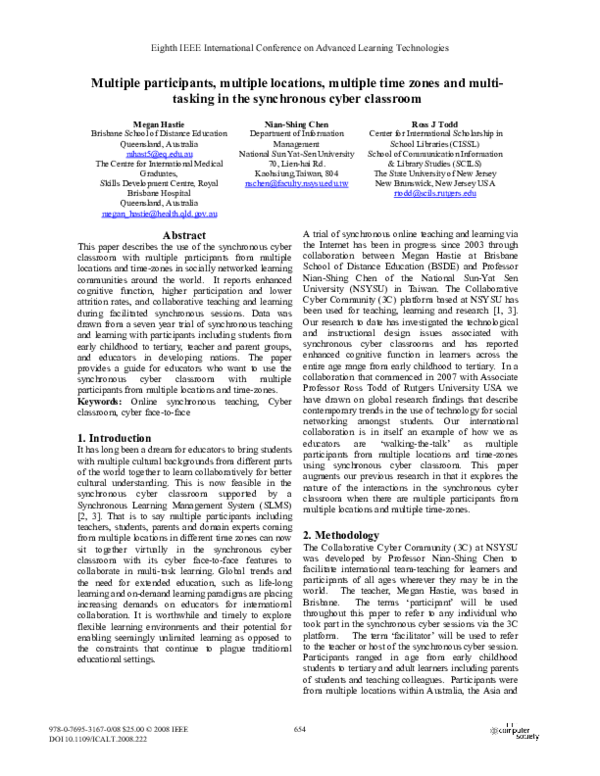 Pdf Multiple Participants Multiple Locations Multiple Time Zones