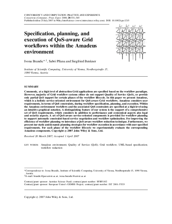 Pdf Specification Planning And Execution Of Qos Aware Grid