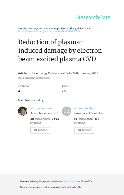 (PDF) Reduction of plasma-induced damage by electron beam excited ...