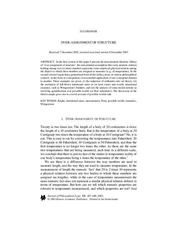(PDF) Over-Assignment of Structure
