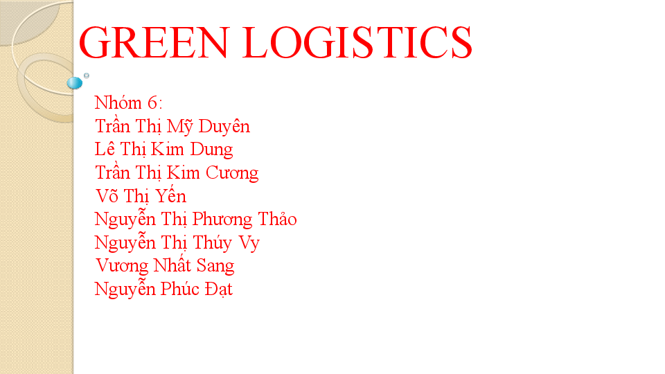 (PPT) Green logistics