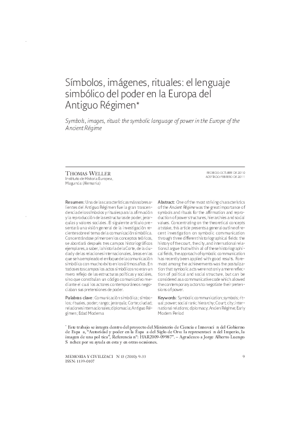 (PDF) Símbolos, imágenes, rituales: el lenguaje simbólico del poder en ...