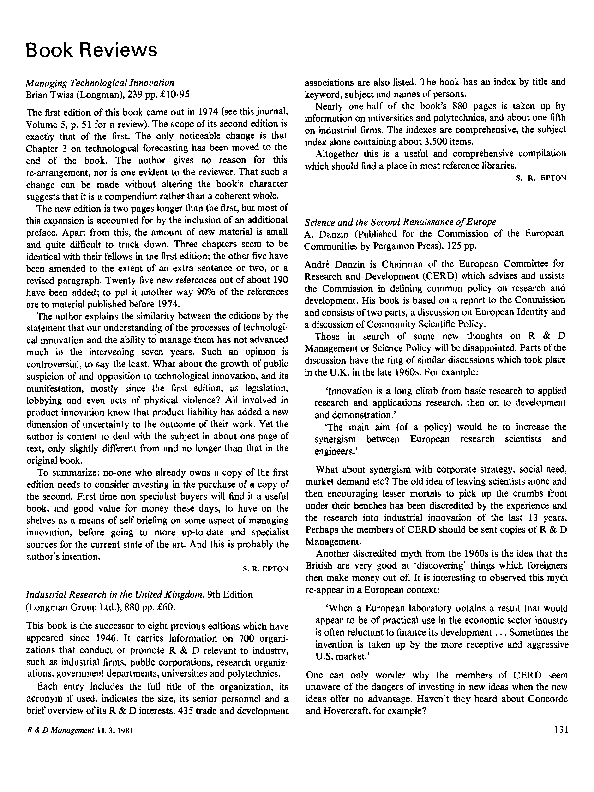 (PDF) Science and the Second Renaissance of Europe | John Langrish ...