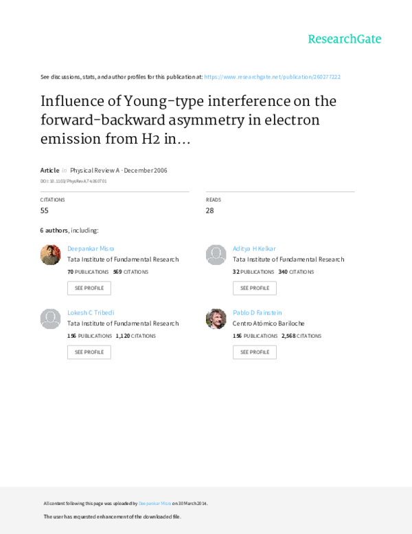 (PDF) Influence of Young-type interference on the forward-backward asymmetry in electron ...