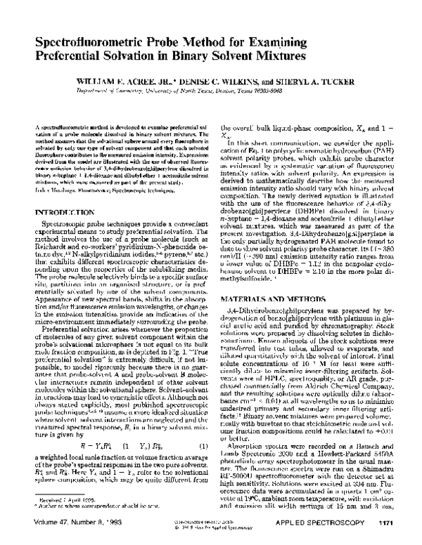 (PDF) Spectrofluorometric Probe Method for Examining Preferential ...