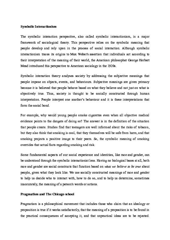 symbolic interaction theory