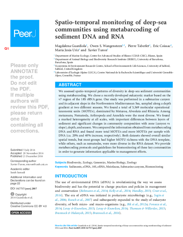 Pdf Spatio Temporal Monitoring Of Deep Sea Communities Using