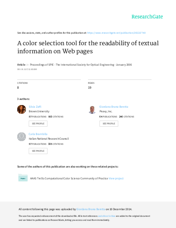 (PDF) A color selection tool for the readability of textual information ...