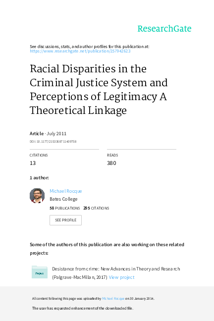 (PDF) Racial Disparities in the Criminal Justice System and Perceptions ...