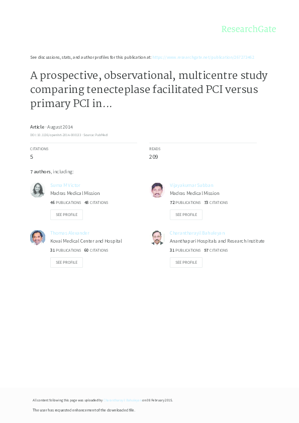 (PDF) A prospective, observational, multicentre study comparing ...