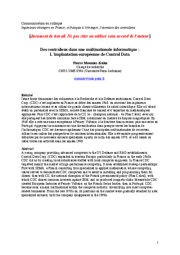 (PDF) "Control Data en France 1963-1980s"
