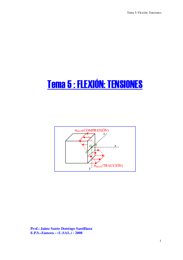 (PDF) Tema 5 : FLEXIÓN: TENSIONES