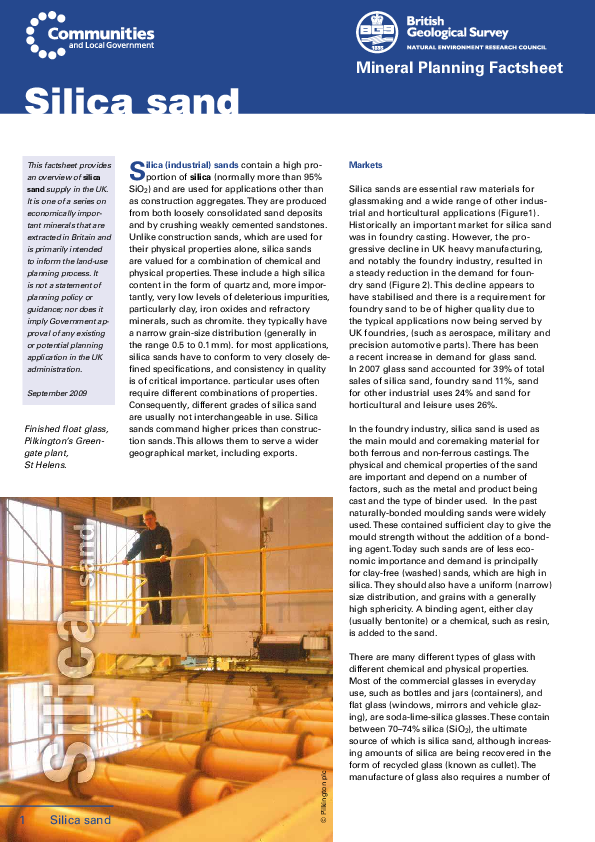 (PDF) Silica sand Mineral Planning Factsheet