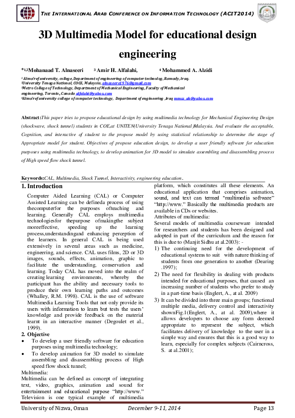 (PDF) 3D Multimedia Model for educational design engineering