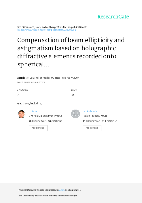 (PDF) Compensation of beam ellipticity and astigmatism based on ...