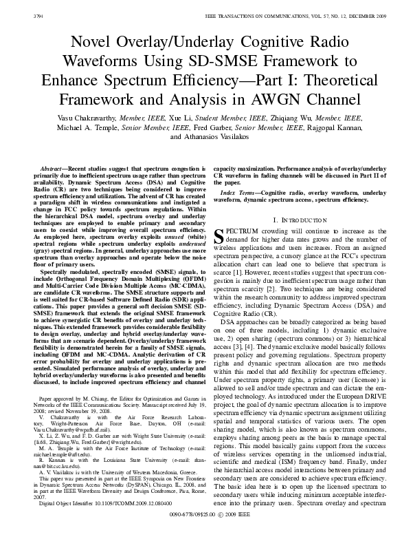 (PDF) Novel overlay/underlay cognitive radio waveforms using SD-SMSE framework to enhance ...