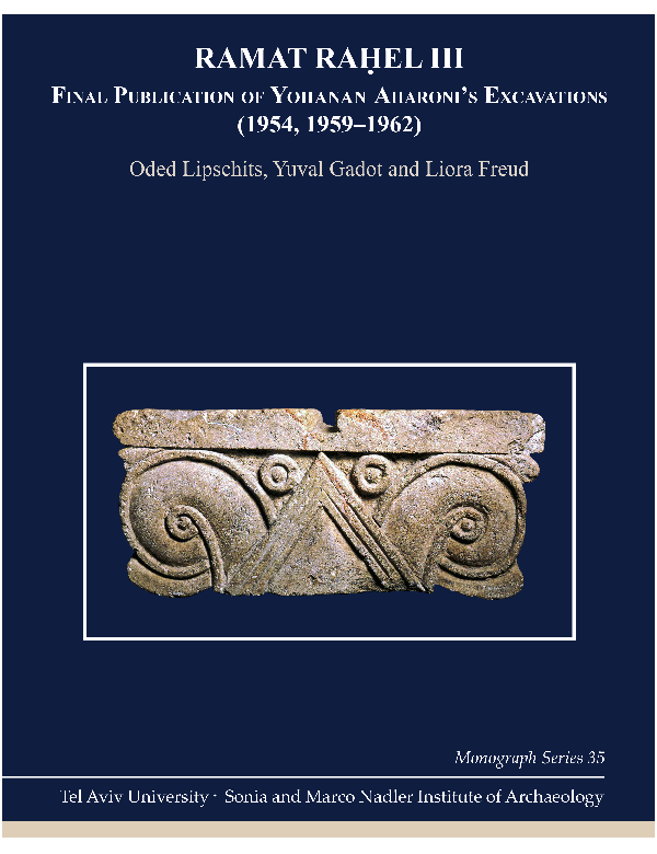 (PDF) Ramat Rahel 3 (2016), Ch. 5. Gadot and Taxel. | Itamar Taxel - Academia.edu