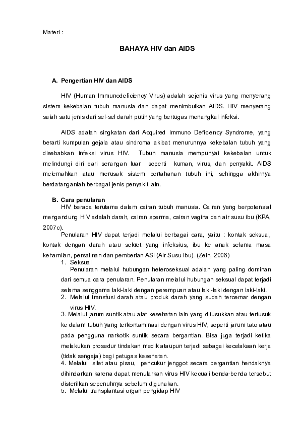 (DOC) BAHAYA HIV dan AIDS