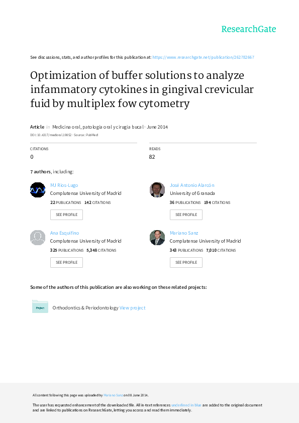 (PDF) Optimization of buffer solutions to analyze inflammatory ...