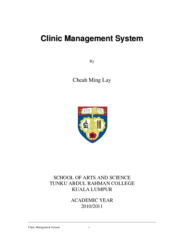 (PDF) Clinic Management System i
