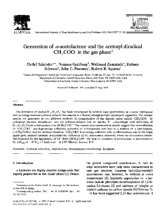 (PDF) Generation of α-acetolactone and the acetoxyl diradical •CH2COO ...