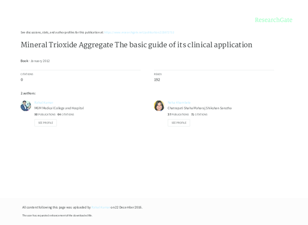 (PDF) Mineral Trioxide AggregateThe basic guide of its clinical application