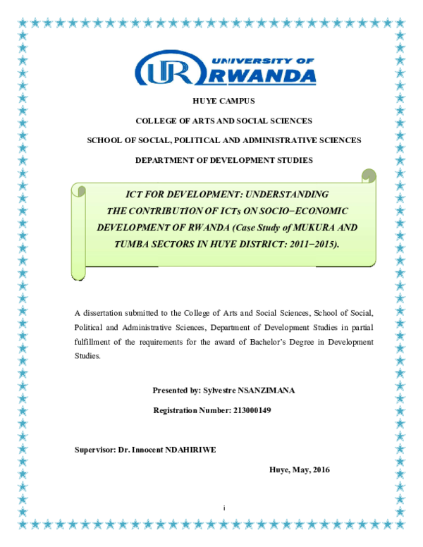 (PDF) ICT FOR DEVELOPMENT: UNDERSTANDING THE CONTRIBUTION OF ICTs ON SOCIO−ECONOMIC DEVELOPMENT ...