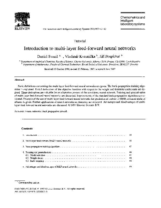 Pdf Introduction To Multi Layer Feed Forward Neural Networks