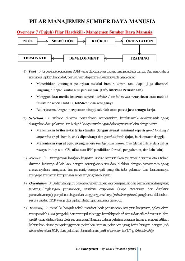 (PDF) Pilar Manajemen SDM