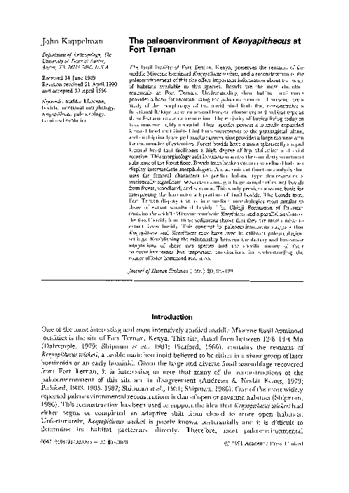 (PDF) The paleoenvironment ofKenyapithecus at Fort Ternan | John ...