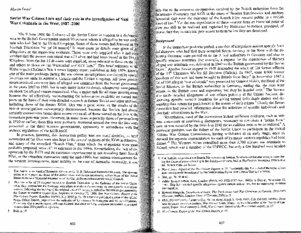 (PDF) “Soviet War Crimes Lists and the Investigation of Nazi War Criminals"