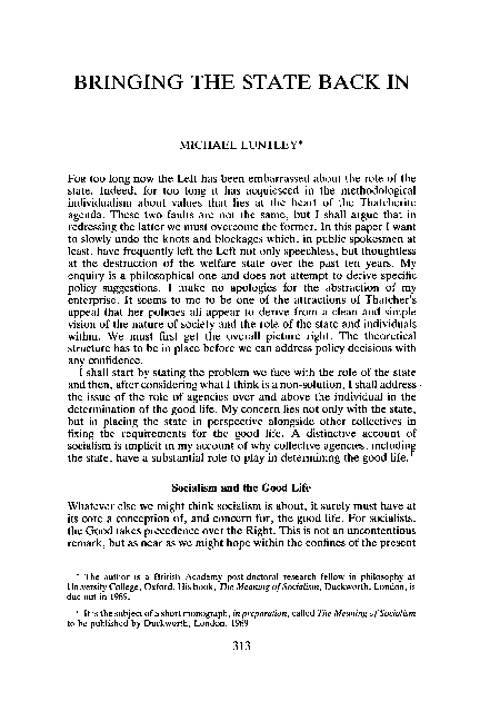 (PDF) Bringing the state back in