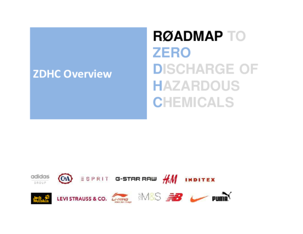 (PDF) RØADMAP TO ZERO DISCHARGE OF HAZARDOUS CHEMICALS ZDHC Overview