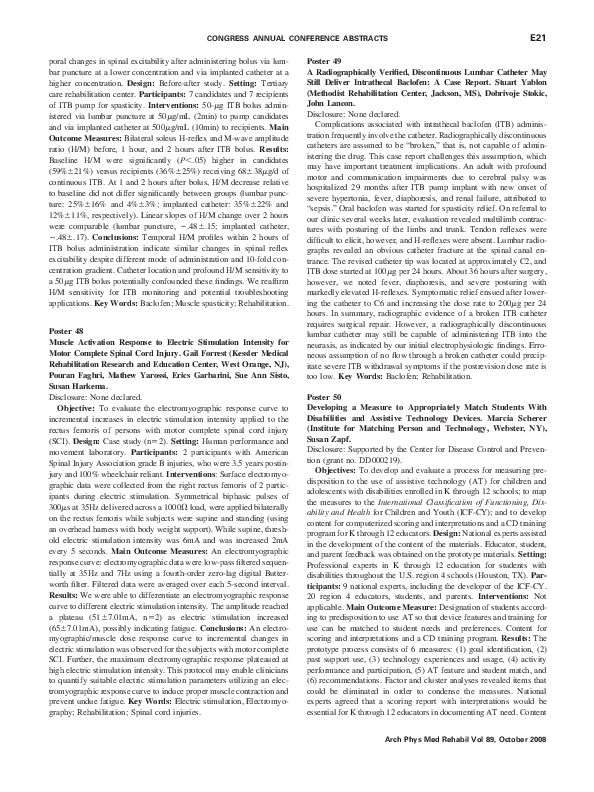(PDF) Poster 49: A Radiographically Verified, Discontinuous Lumbar ...