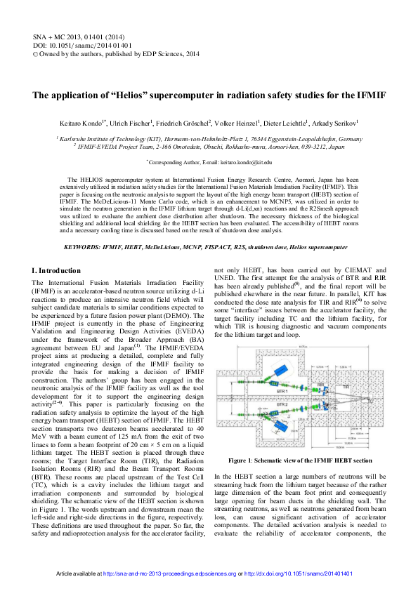 (PDF) The application of “Helios” supercomputer in radiation safety ...