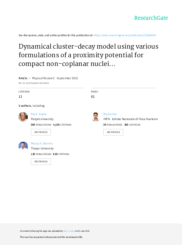 (PDF) Role of nuclear surface tension coefficient in alpha decay process of the superheavy ...