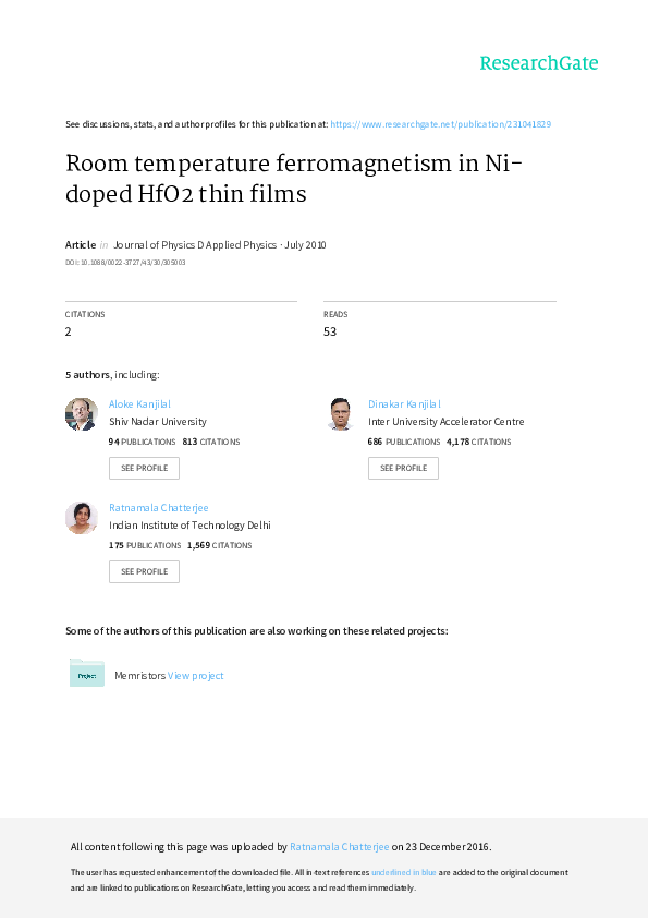 Room temperature ferromagnetism in Ni-doped HfO 2 thin films