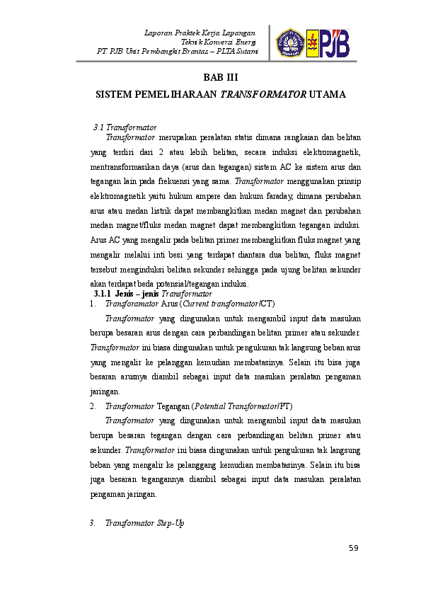 (DOC) pemeliharaan Transformator