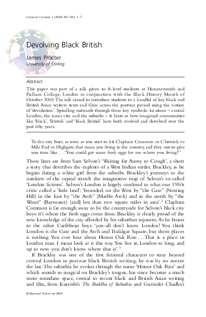 (PDF) Devolving Black British