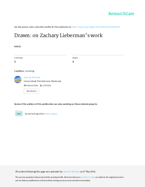 (PDF) Drawn: on Zachary Lieberman's work