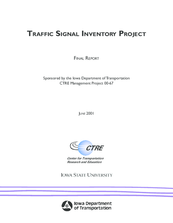 (PDF) TRAFFIC SIGNAL INVENTORY PROJECT JUNE 2001 Sponsored by the Iowa ...