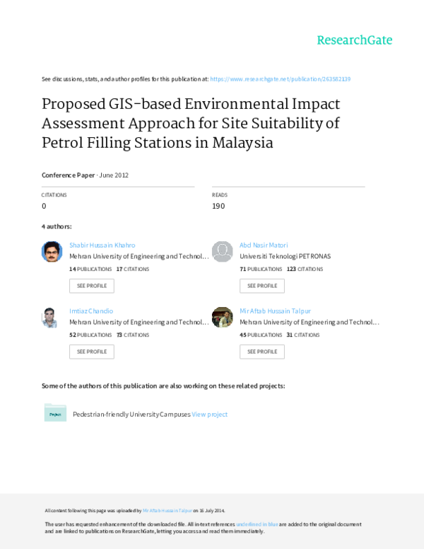 (PDF) Proposed GIS-based Environmental Impact Assessment Approach for ...