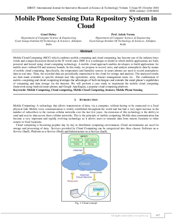 Pdf Mobile Phone Sensing Data Repository System In Cloud