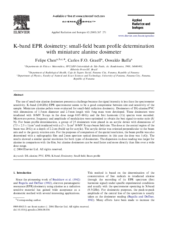 (PDF) K-band EPR dosimetry: small-field beam profile determination with ...