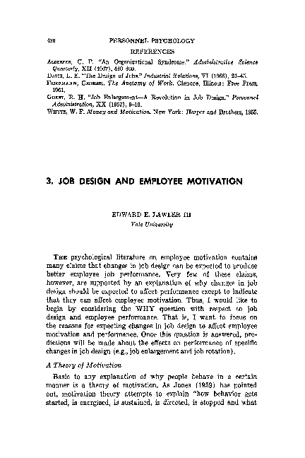 (PDF) 3. JOB DESIGN AND EMPLOYEE MOTIVATION