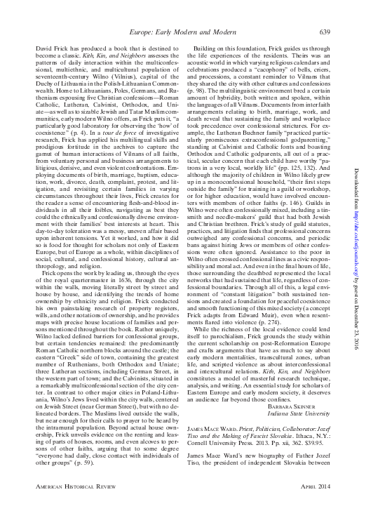 (PDF) Review of James Mace Ward, Priest, Politician, Collaborator ...